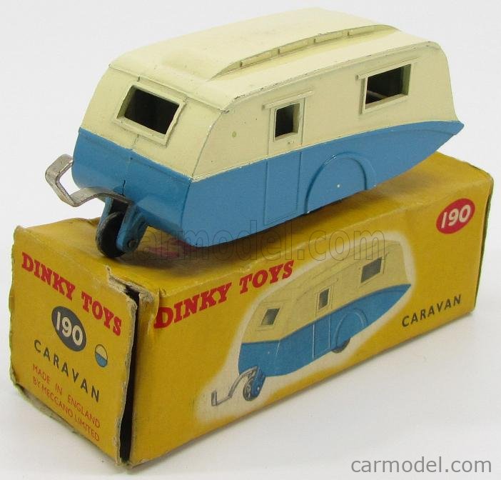 DINKY ENGLAND 190 Scale 1/43 | DINKY CARAVAN - ROULOTTE IVORY BLUE