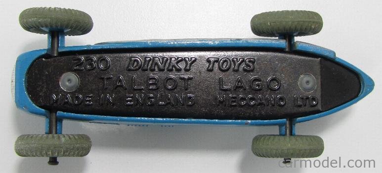 DINKY ENGLAND 230 Scale 1/43 | TALBOT F1 LAGO N 4 RACING CAR WITH ...