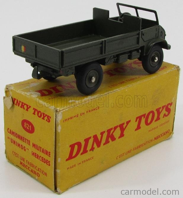 DINKY FRANCE 821 Scale 1/43 | MERCEDES BENZ UNIMOG TRUCK MILITARY GREEN