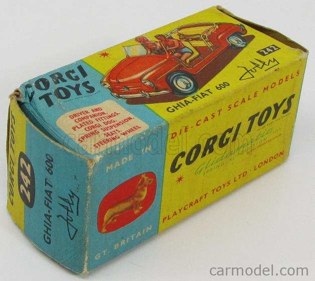 CORGI 242 Scale 1/43 | FIAT 600 GHIA JOLLY YELLOW