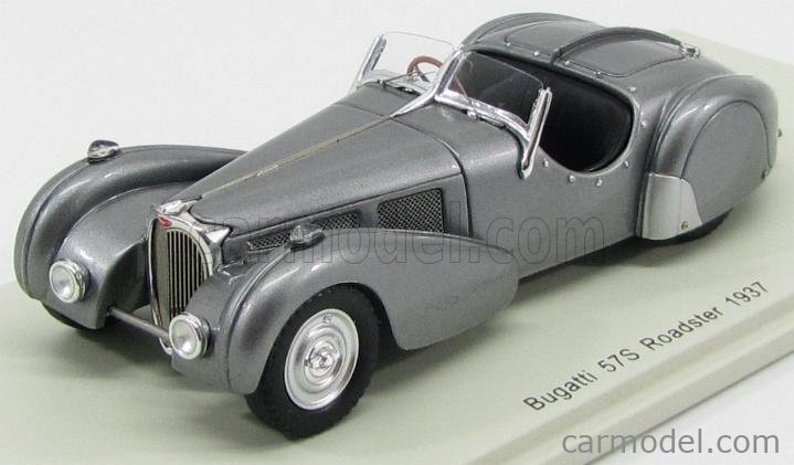 SPARK-MODEL S2717 Scale 1/43 | BUGATTI 57S ROADSTER DERAIN 1937 GREY