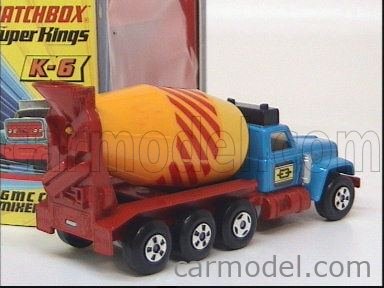 MATCHBOX K6 Scale 1/50 | GMC CEMENT MIXER BLUE RED YELLOW