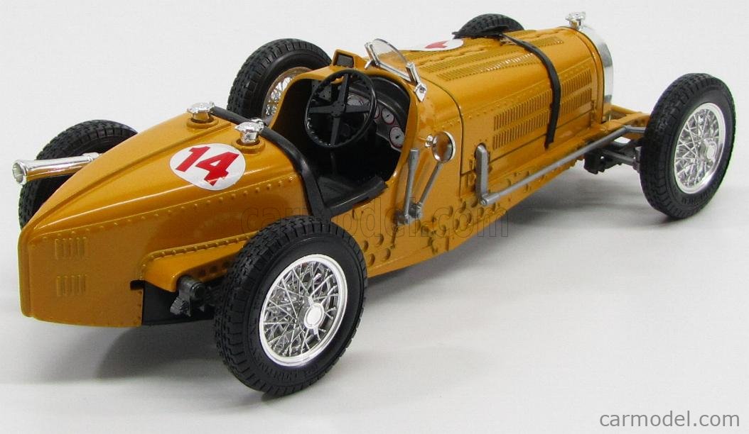 BURAGO 3012 Scale 1/18 | BUGATTI F1 GRAND-PRIX N 14 1935 DARK YELLOW