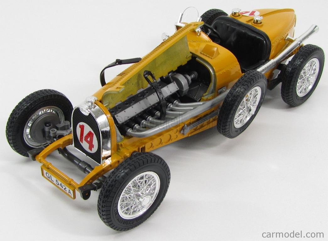BURAGO 3012 Scale 1/18 | BUGATTI F1 GRAND-PRIX N 14 1935 DARK YELLOW