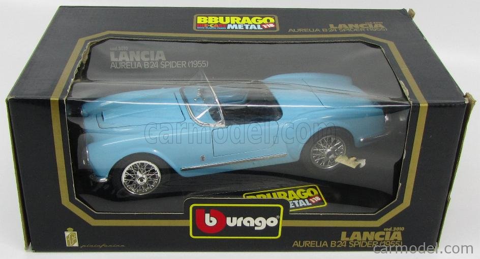 BURAGO 3010 Echelle 1/18 | LANCIA AURELIA B24 SPIDER 1955 LIGHT BLUE