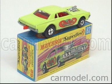 MATCHBOX 62 Scale 1/66 | MERCURY COUGAR RAT ROD DRAGSTER LIGHT GREEN