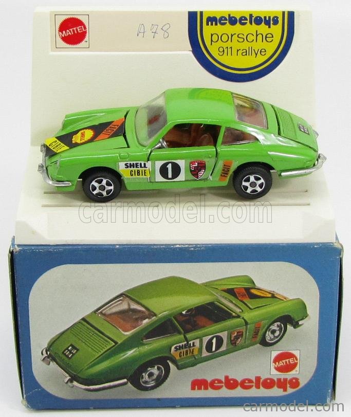 MEBETOYS MATTEL A78 Scale 1/43 | PORSCHE 911 2.7 N 1 RALLY LIGHT GREEN