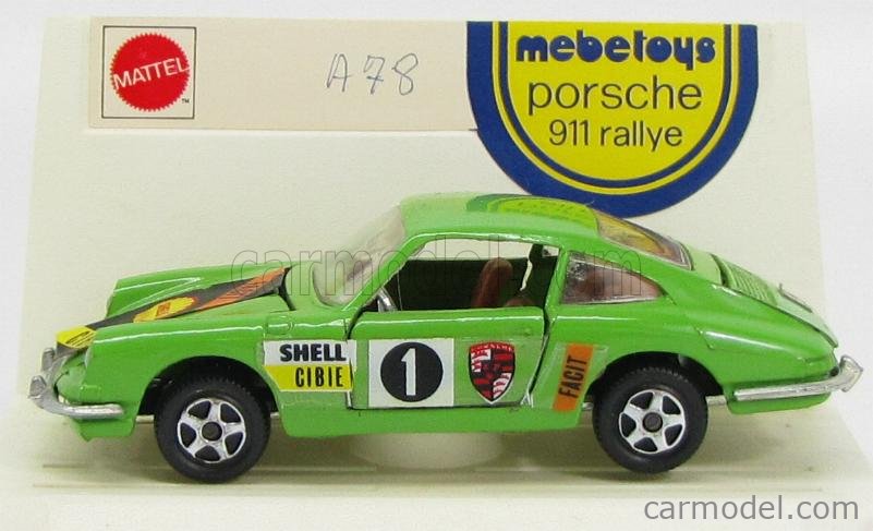 MEBETOYS MATTEL A78 Echelle 1/43 | PORSCHE 911 2.7 N 1 RALLY LIGHT GREEN