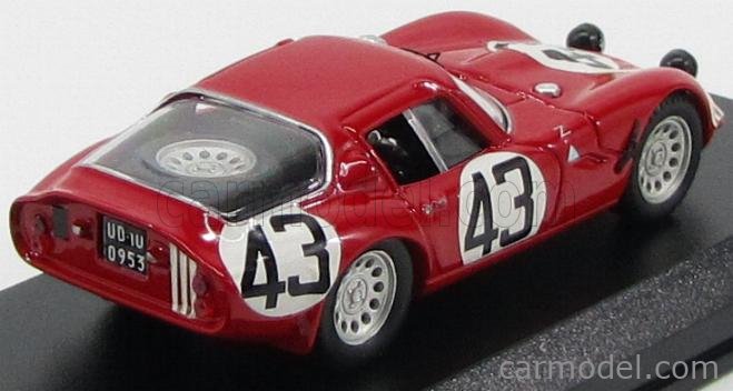 BEST-MODEL 9500 Escala 1/43 | ALFA ROMEO TZ2 TEAM AUTODELTA SPA N 43 24h LE MANS 1965 T.ZECCOLI ...