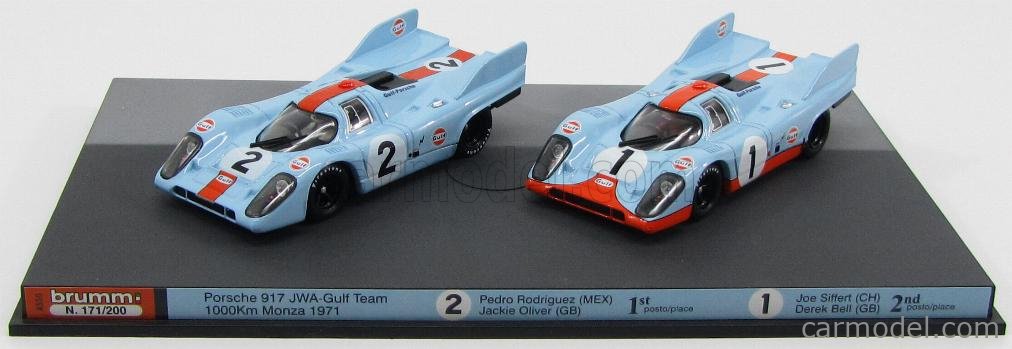 BRUMM AS56 Escala 1/43 | PORSCHE 2X 917K JWA-GULF TEAM 1000Km MONZA ...