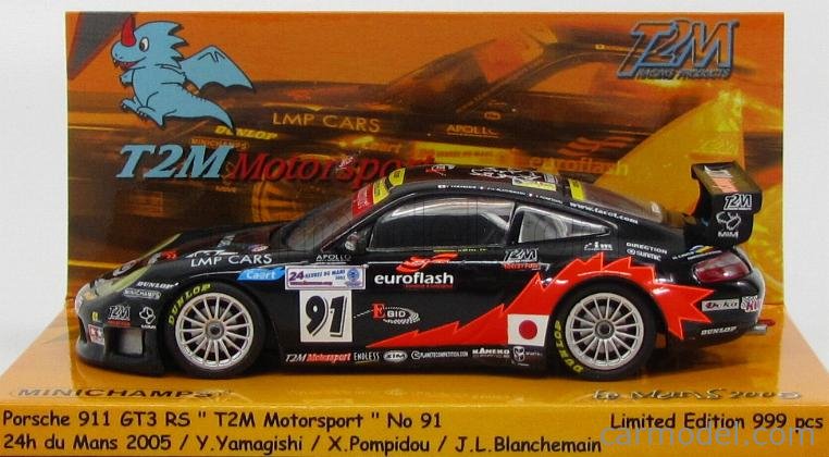 MINICHAMPS 403056981 Масштаб 1/43 | PORSCHE 911 996 GT3RS T2M MOTORSPORT N 91 24h LE MANS 2005 ...