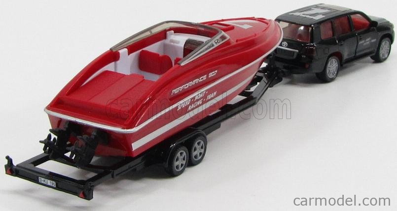 SIKU 2543 Scale 1/55 | TOYOTA LAND CRUISER V8 WITH TRAILER + PERFORMANCE 807 SPEED BOAT RACING ...