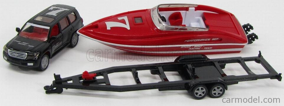 SIKU 2543 Scale 1/55 | TOYOTA LAND CRUISER V8 WITH TRAILER + PERFORMANCE 807 SPEED BOAT RACING ...