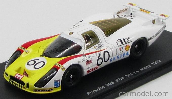 SPARK-MODEL S3488 Scale 1/43 | PORSCHE 908 TEAM JO SIFFERT ATE RACING N 60 3rd 24h LE MANS 1972 ...
