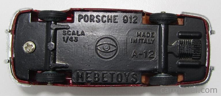 MEBETOYS MATTEL A12 Scale 1/43 | PORSCHE 911 912 (2 ISSUE) RED MET