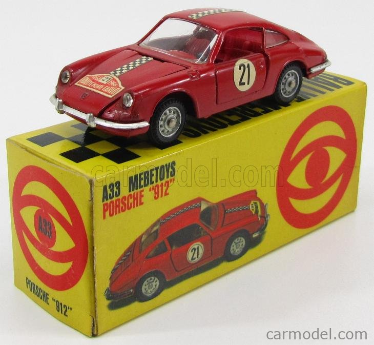 MEBETOYS MATTEL A33 Escala 1/43 | PORSCHE 911 912 RALLY DI MONTECARLO N 21 - RED INTERIOR RED