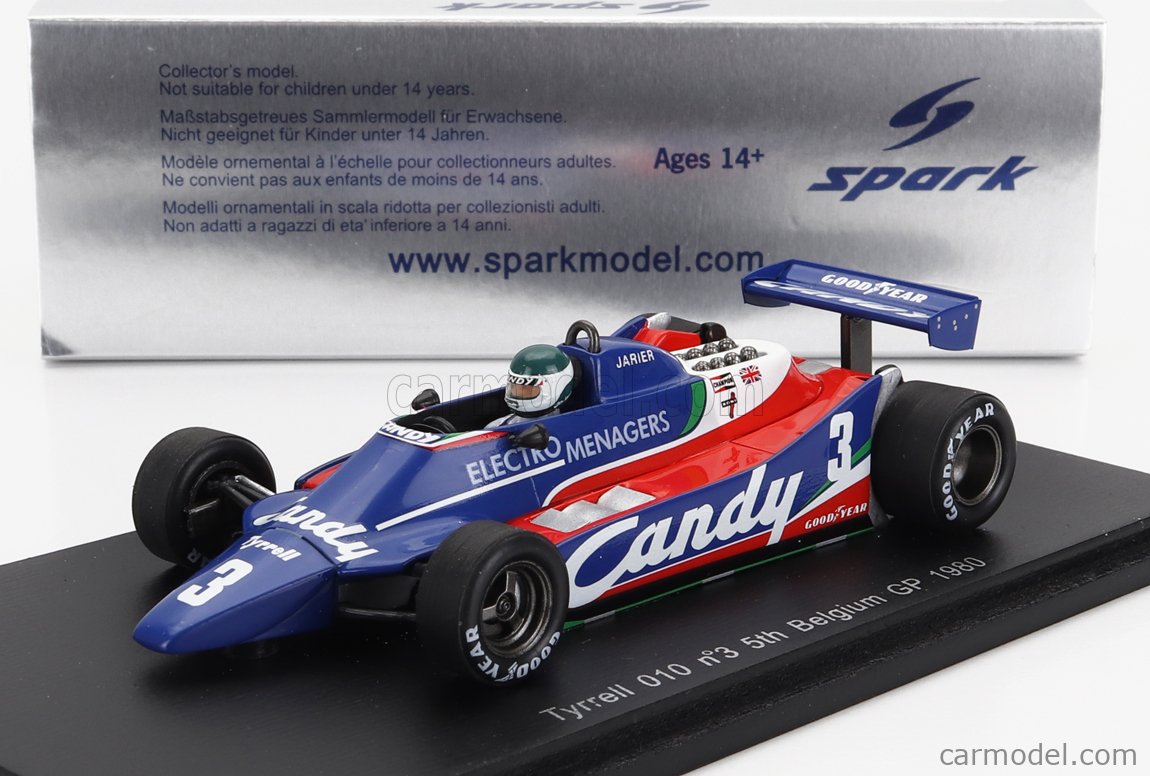 SPARK-MODEL S1883 Scale 1/43 | TYRRELL F1 010 CANDY N 3 BELGIUM GP JEAN ...