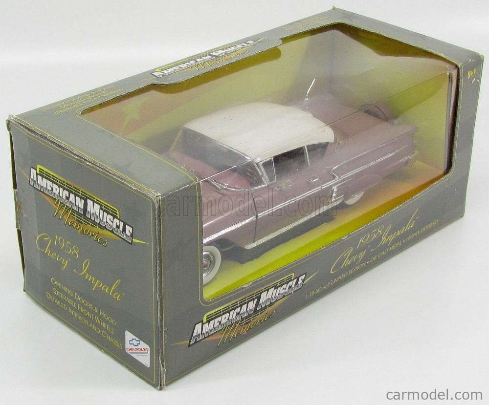 ERTL 32288 Scale 1/18 | CHEVROLET CHEVY IMPALA 1958 LIGHT VIOLET MET WHITE