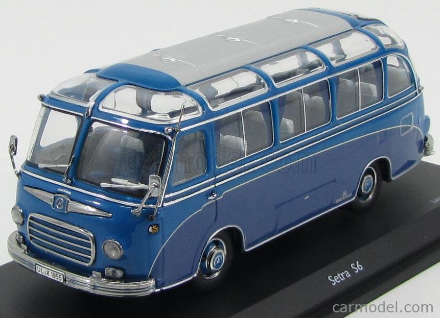 SCHUCO 02836 Scale 1/43 | SETRA S6 AUTOBUS 1955 2 TONE BLUE