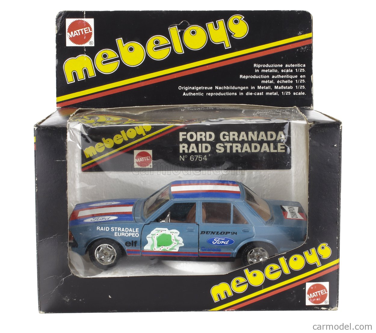 MEBETOYS MATTEL 6754 Scale 1/25 | FORD ENGLAND GRANADA RAID LIGHT BLUE MET