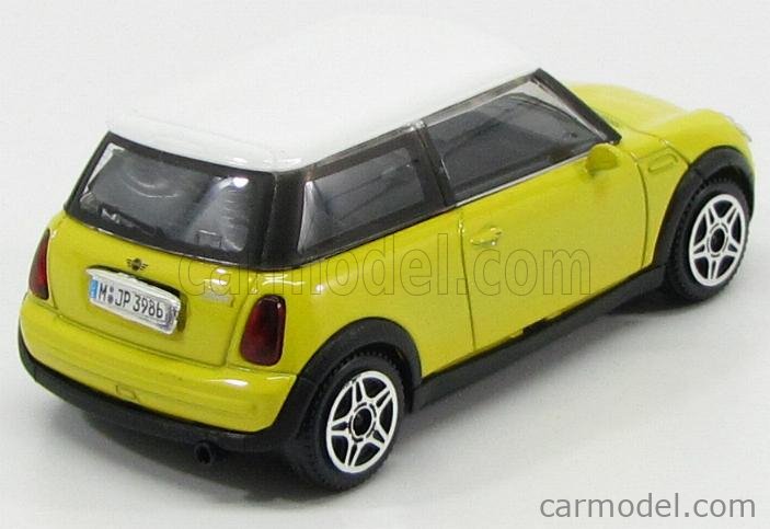 BURAGO 18-41005Y Scale 1/43 | MINI COOPER 2002 YELLOW WHITE