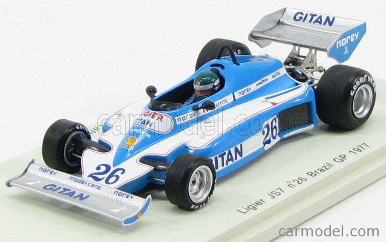 SPARK-MODEL S3976 Scale 1/43 | LIGIER F1 JS7 N 26 BRAZILIAN GP 1977 ...