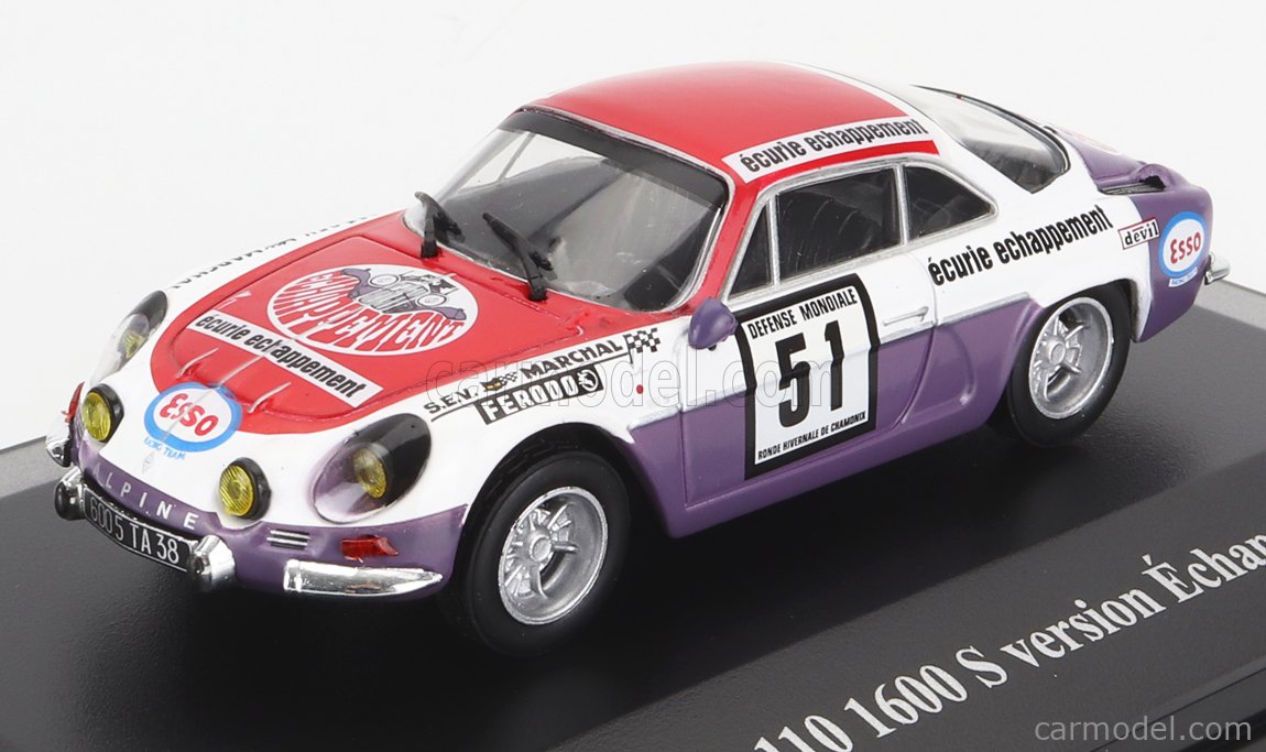 EDICOLA A&RSCHG015 Scale 1/43 | RENAULT ALPINE A110 1600S N 51 ...