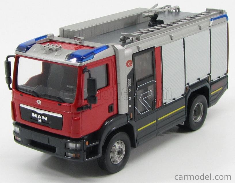 WIKING 7611 Scale 1/43 | MAN 16T TRUCK FIRE ENGINE 2003 RED BLACK GREY