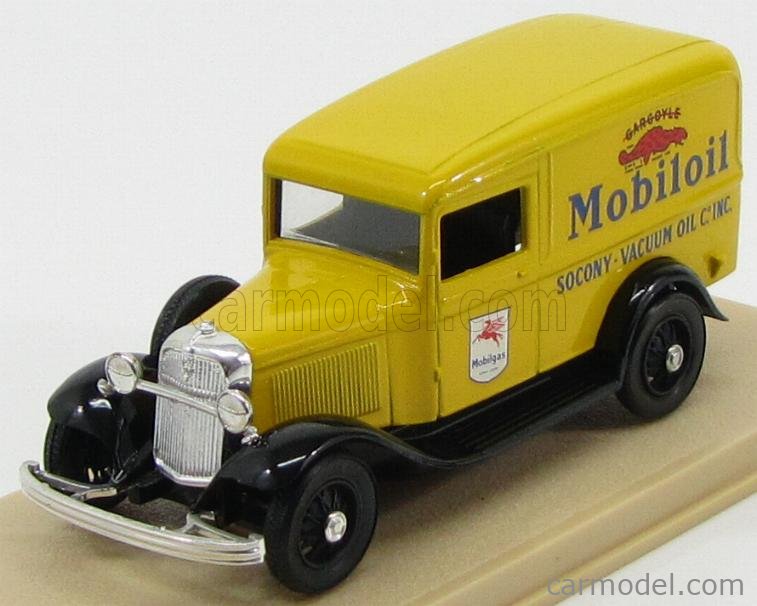 ELIGOR 1077 Scale 1/43 | FORD USA V8 VAN 1934 MOBILOIL MOBILGAS YELLOW ...