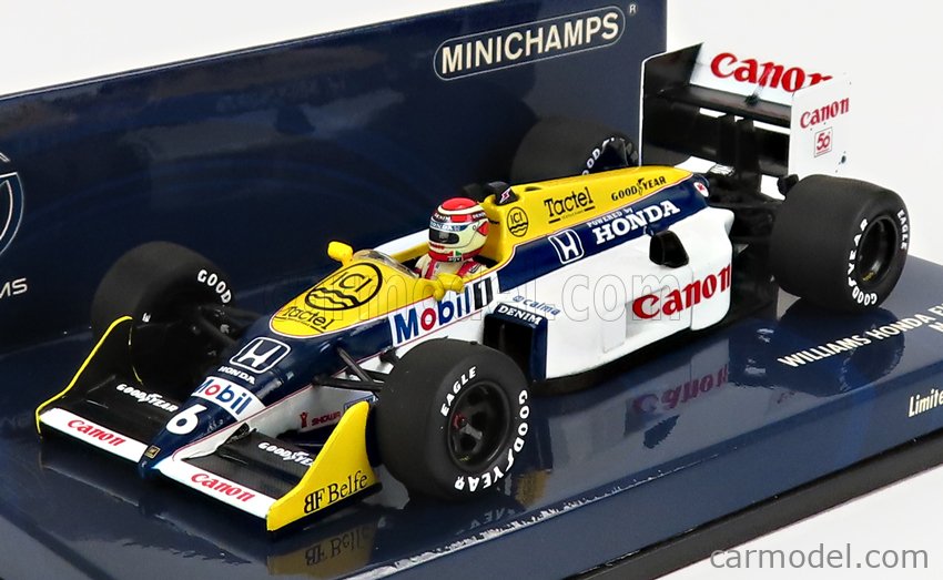 MINICHAMPS 400870006 Scale 1/43 | WILLIAMS F1 HONDA FW11B N 6 NELSON PIQUET SEASON 1987 WORLD ...