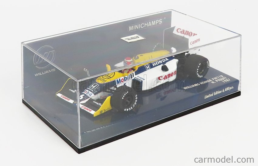 MINICHAMPS 400870006 Scale 1/43 | WILLIAMS F1 HONDA FW11B N 6 NELSON PIQUET SEASON 1987 WORLD ...
