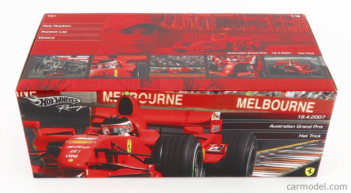 MATTEL HOT WHEELS M6712 Scala 1/18 | FERRARI F1 F2007 N 6 AUSTRALIAN GP ...