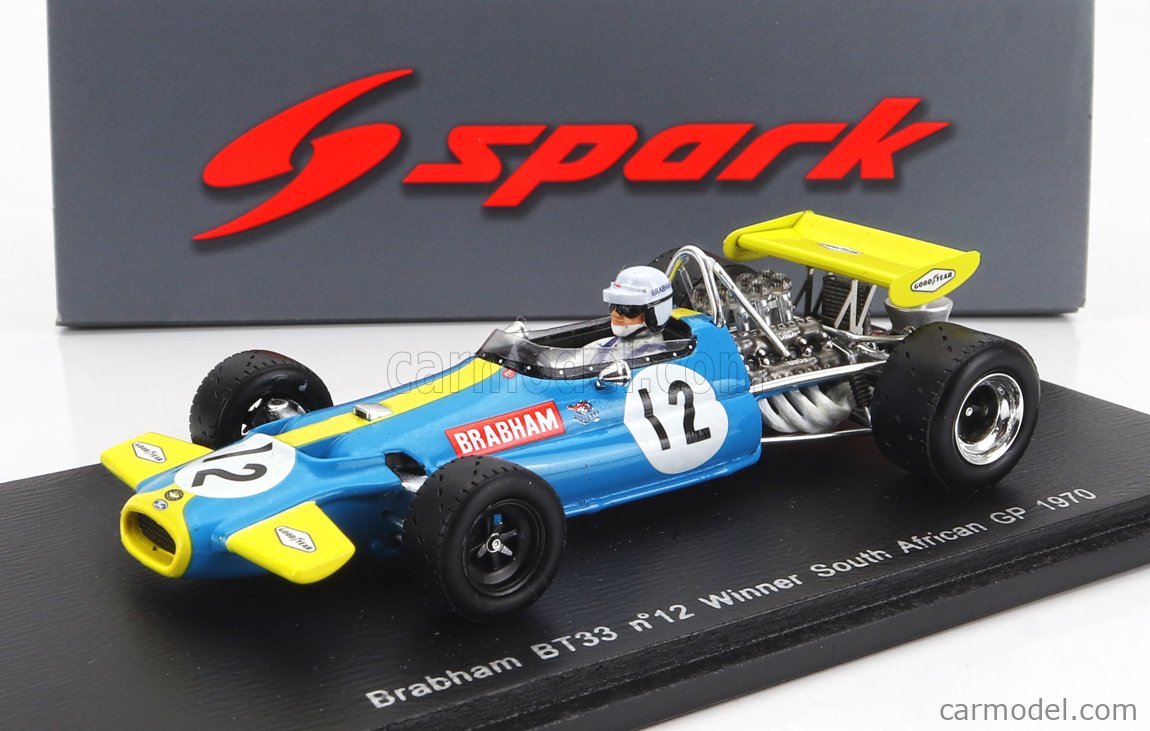 SPARK-MODEL S3508 Echelle 1/43 | BRABHAM F1 BT33 N 12 WINNER SOUTH AFRICAN GP 1970 JACK BRABHAM ...