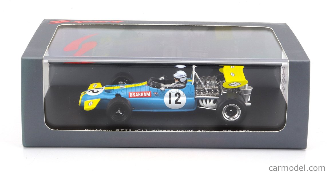 SPARK-MODEL S3508 Scale 1/43 | BRABHAM F1 BT33 N 12 WINNER SOUTH AFRICAN GP 1970 JACK BRABHAM ...