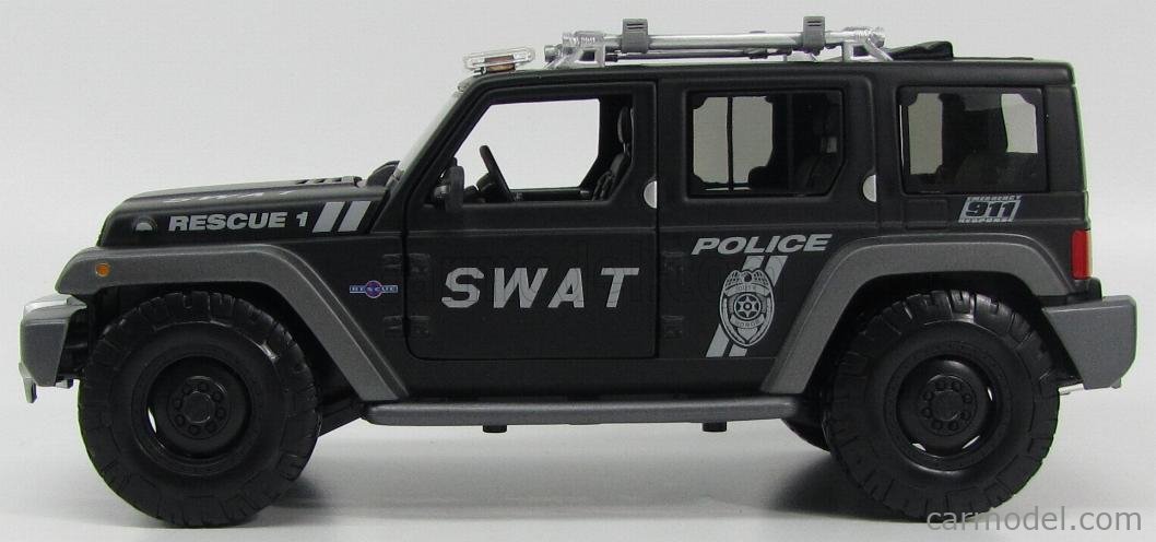MAISTO 36211BK Echelle 1/18 | JEEP RESCUE CONCEPT POLICE SWAT 2005 MATT ...