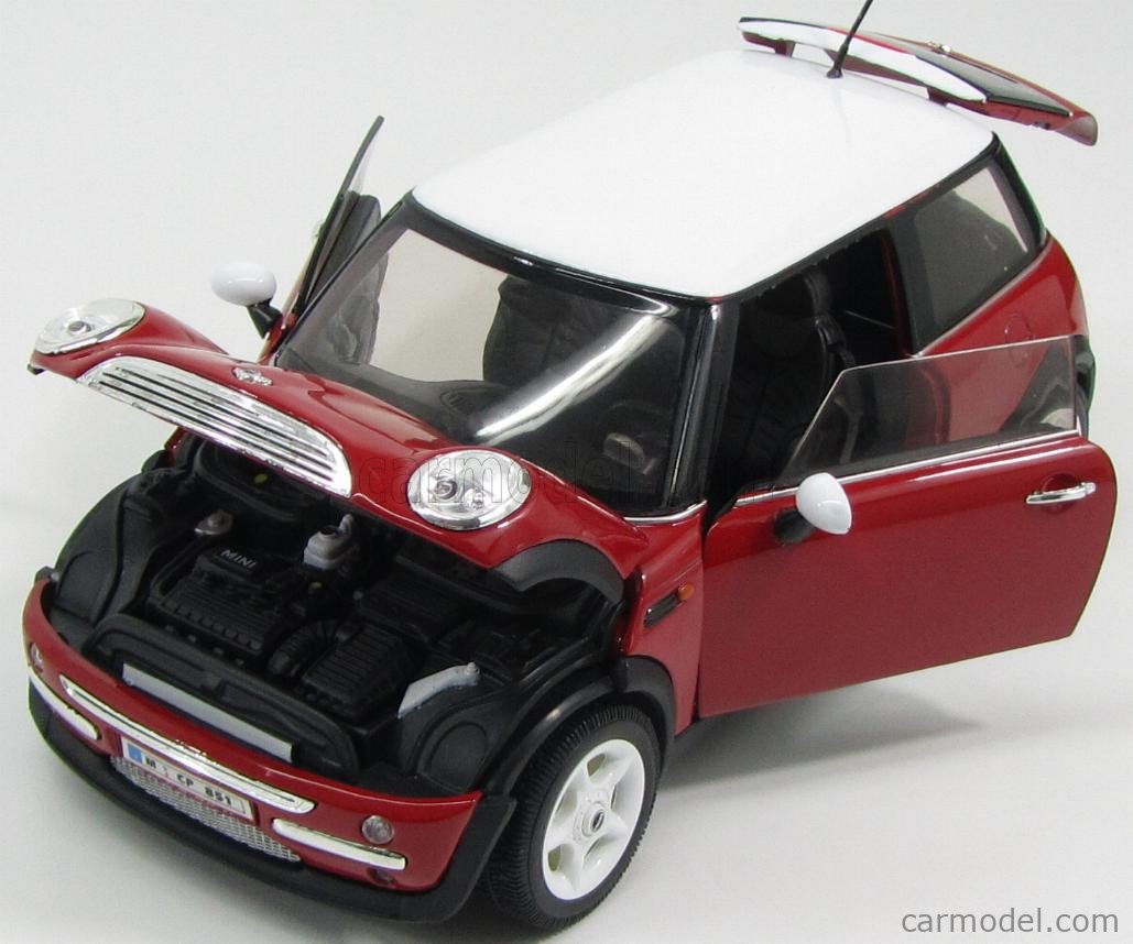 WELLY WE19851R Scale 1/18 | MINI COOPER 2001 RED WHITE