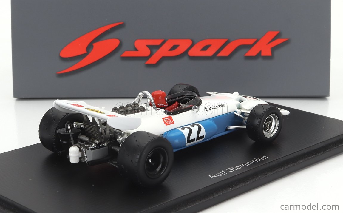 SPARK-MODEL S3509 Echelle 1/43 | BRABHAM F1 BT33 N 22 FRENCH GP 1970 ROLF STOMMELEN WHITE LIGHT BLUE