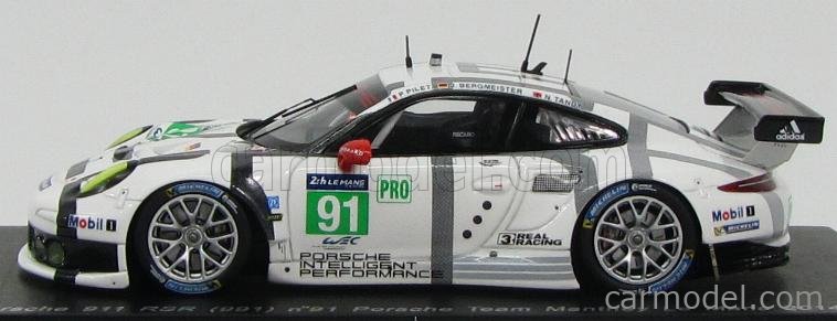 SPARK-MODEL S4229 Scale 1/43 | PORSCHE 911 991 RSR 4.0L TEAM PORSCHE MANTHEY N 91 24h LE MANS ...