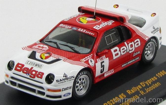 IXO-MODELS RAC066 Scala 1/43 | FORD ENGLAND RS200 TEAM BELGA N 5 RALLY ...