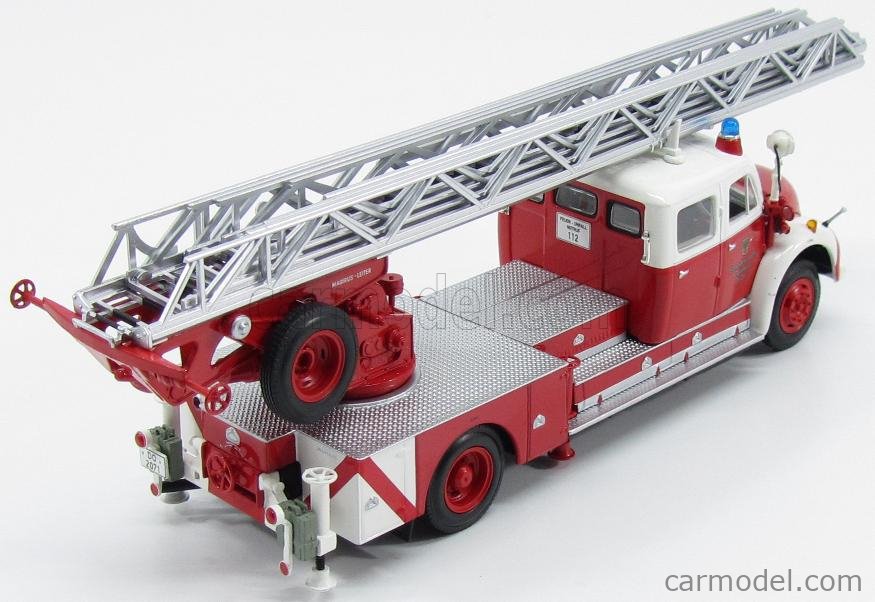 MINICHAMPS 439142170 Scale 1/43 | MAGIRUS DEUTZ MERKUR DL30 FEUERWEHR DORTMUND 1956 RED SILVER WHITE