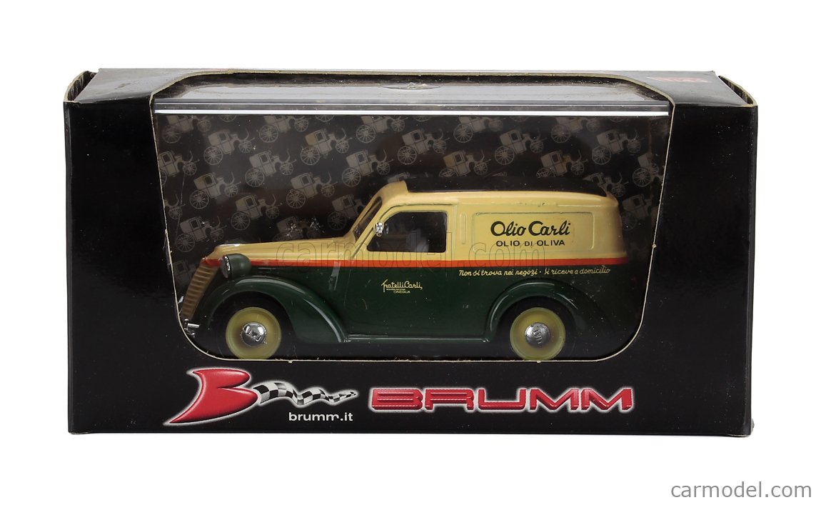 BRUMM R311 Scale 1/43 | FIAT 1100E VAN FURGONE OLIO CARLI 1946 GREEN CREAM