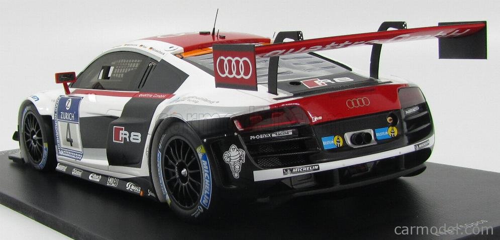 SPARK-MODEL 18SG009 Scale 1/18 | AUDI R8 LMS ULTRA TEAM AUDI PHOENIX RACING N 4 WINNER ADAC 24h ...