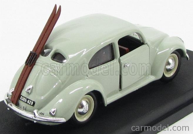 RIO-MODELS SL057 Scale 1/43 | VOLKSWAGEN BEETLE WINTER VERSION WITH WOOD SKI 1963 LIGHT GREY