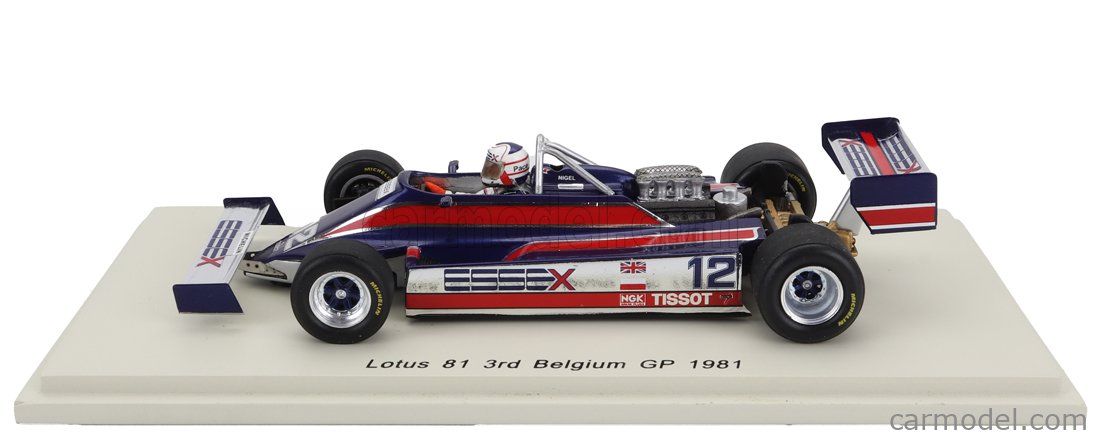 SPARK-MODEL S4287 Scale 1/43 | LOTUS F1 81 N 12 3rd BELGIUM GP 1981 ...