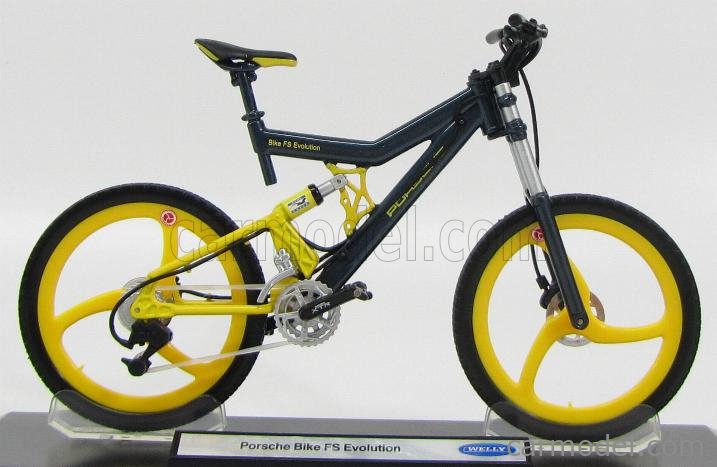 WELLY WE62572 Scale 1/10 | PORSCHE BIKE FS EVOLUTION BLUE GREY MET YELLOW