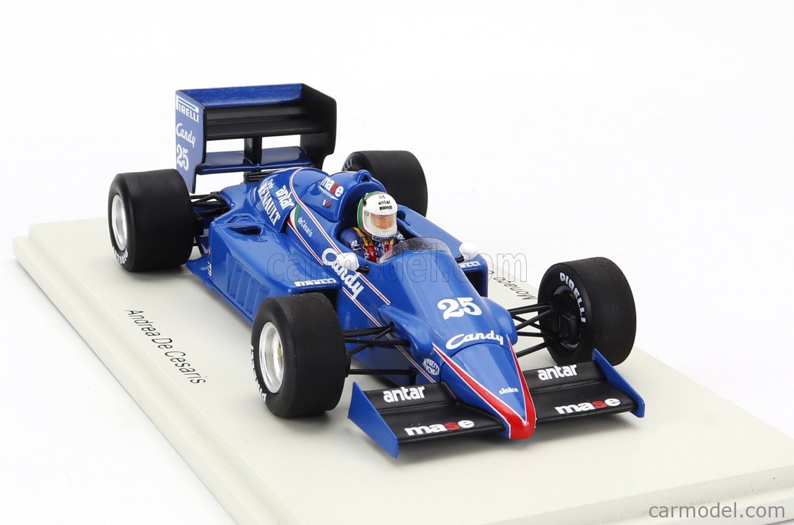 SPARK-MODEL S3975 Echelle 1/43 | LIGIER F1 JS25 N 25 4th MONACO GP 1985 ANDREA DE CESARIS BLUETTE