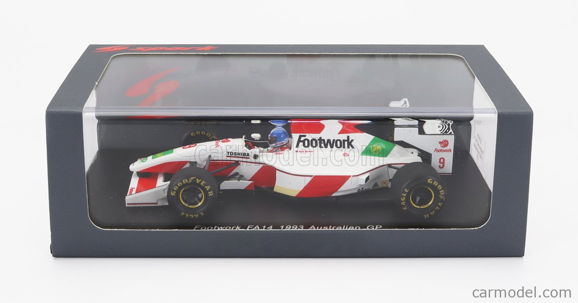 SPARK-MODEL S3909 Scale 1/43 | FOOTWORK F1 FA14 N 9 AUSTRALIAN GP 1993 DEREK WARWICK WHITE RED