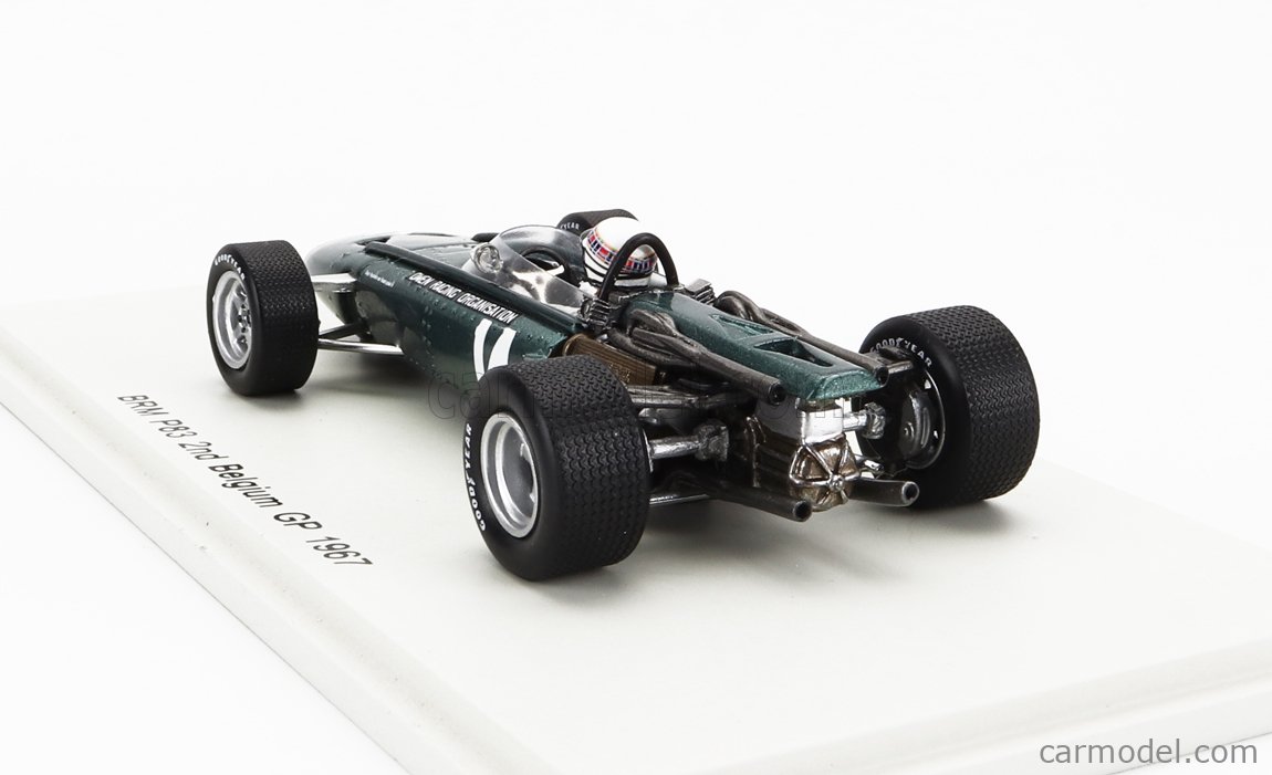 SPARK-MODEL S4251 Scale 1/43 | BRM F1 P83 N 14 2nd BELGIUM GP 1967 JACKIE STEWART GREEN MET