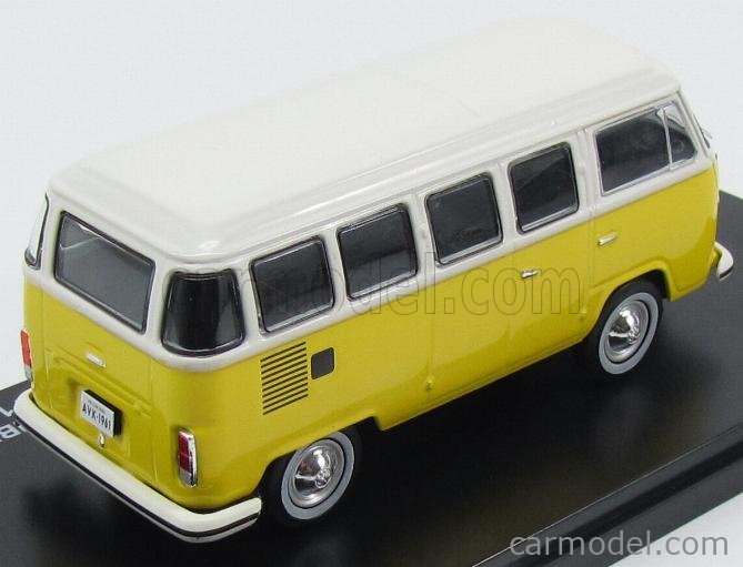 TRIPLE9 T9-43021 Scale 1/43 | VOLKSWAGEN T2 COMBI MINIBUS 1976 YELLOW WHITE