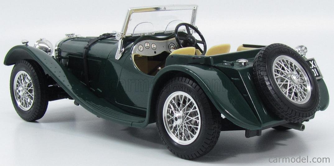 BURAGO 3006 Escala 1/18 | JAGUAR SS100 SPIDER 1937 BRITISH RACING GREEN